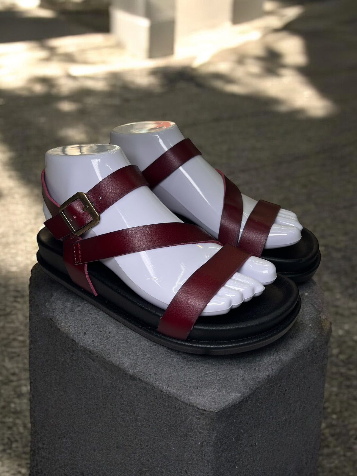 Classic Chestnut Strappy Sandals W25-152 — Infinite Styles